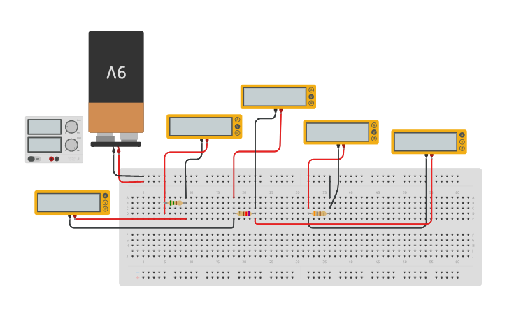 Circuit design Circuito en serie - Tinkercad