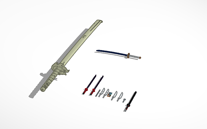 3D design Demon slayer swords/ tengen - Tinkercad
