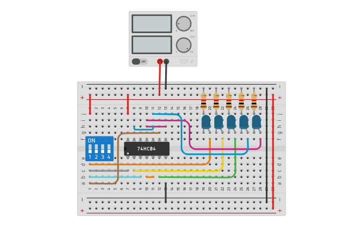 Circuit design Hex Inverter (PECORRO) | Tinkercad