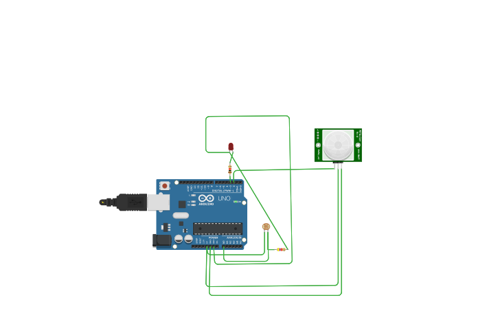 Circuit Design Smart Street Light Tinkercad