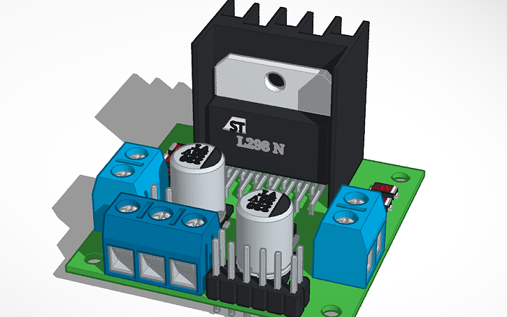 3D design Moteur driver L298 - Tinkercad