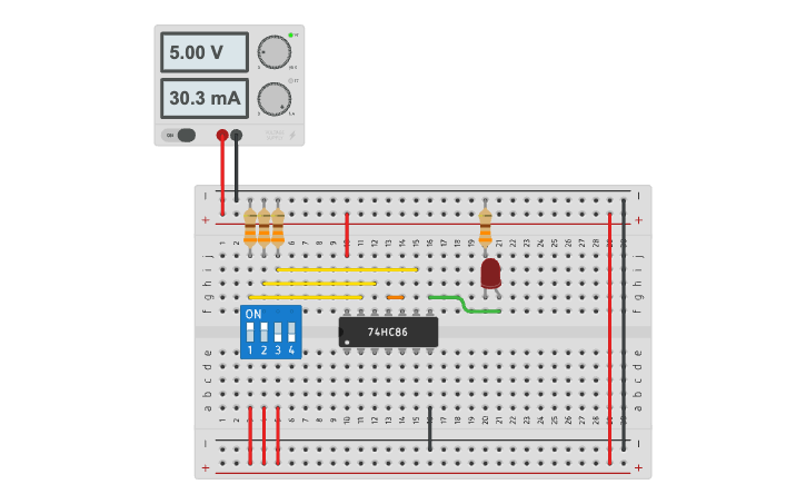 Circuit design 3-Input XOR | Tinkercad