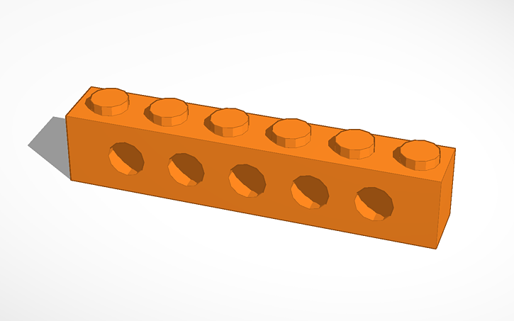3D design Lego Brick technic 5x1 - Tinkercad