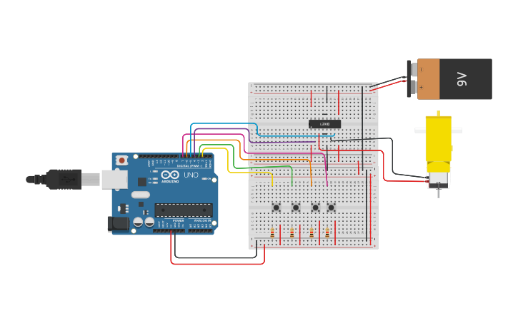 Circuit design cas03 mando bimanual motor arduino | Tinkercad