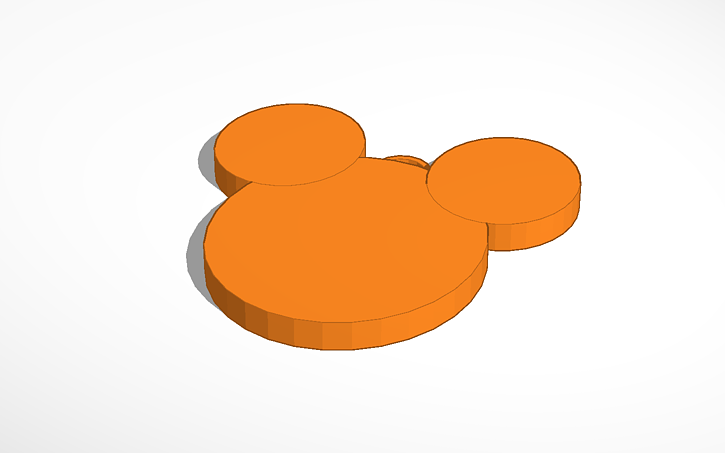 3D design Mickey Mouse logo - Tinkercad