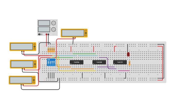 Circuit design Circuito lógico-Función Boole | Tinkercad