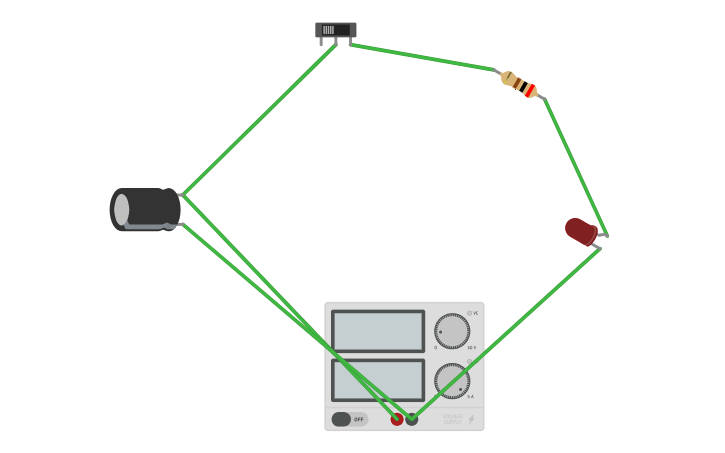Circuit design capacitor circuit | Tinkercad