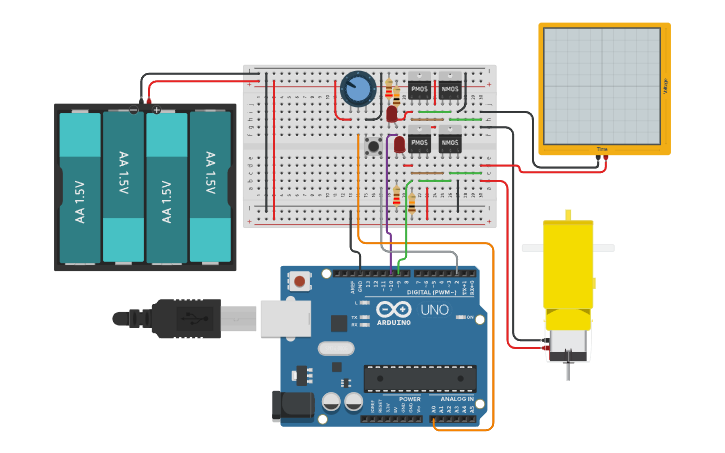 Circuit design H_Bridge_PWM - Tinkercad