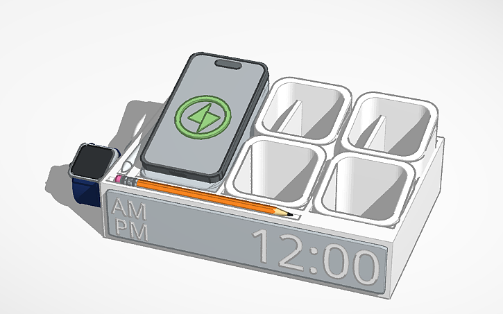 3D design Modular Desk Organizer w Chargers - Tinkercad