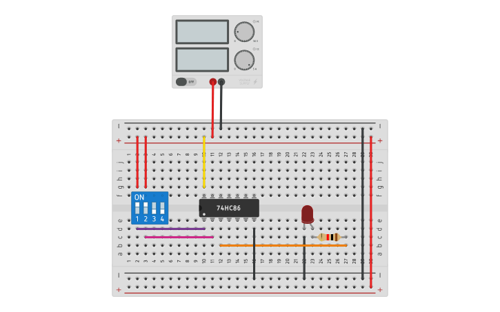 Circuit design x -OR gate | Tinkercad