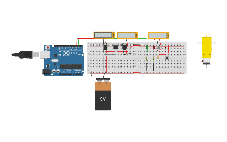 Circuit design 7805 voltage regulator - Tinkercad