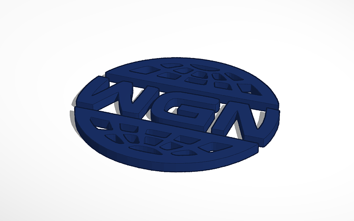 3D design WGN-TV Logo (1977-1983) - Tinkercad