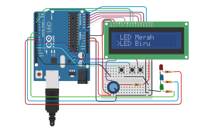 Circuit design Simple Menu - Tinkercad