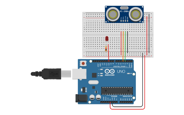 Circuit design Activity 6. Distance Sensor | Tinkercad