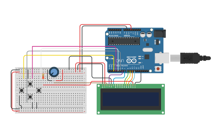 Circuit design Display LCD - Tinkercad