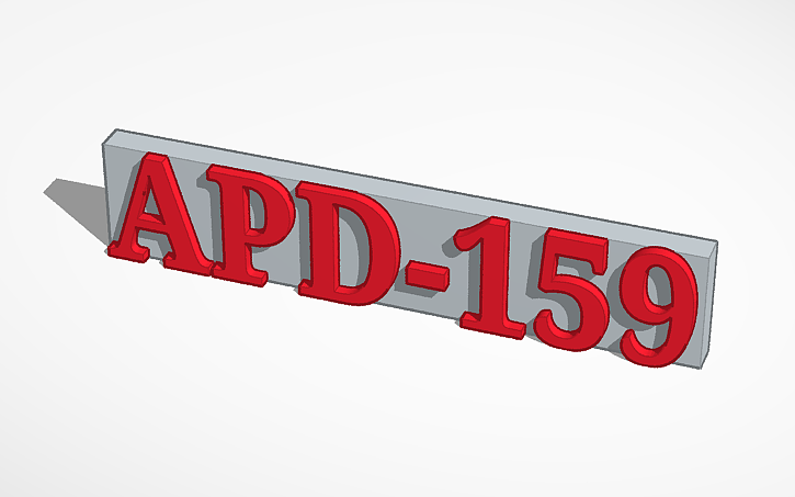 3D design license plate - Tinkercad