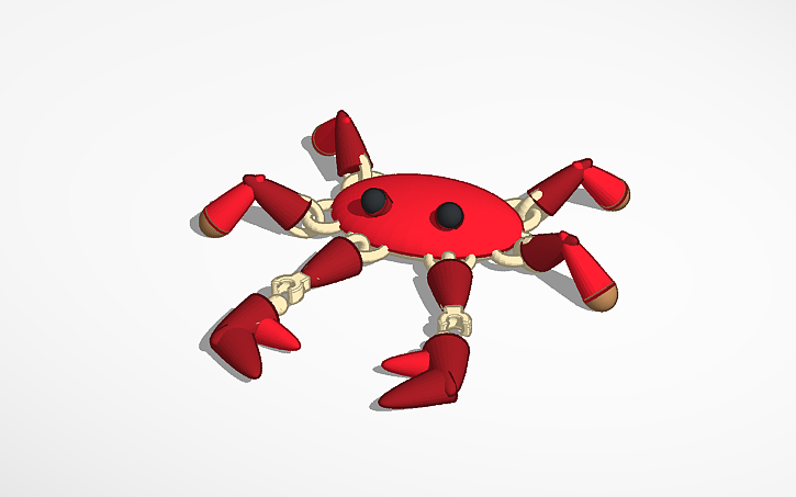 3D design Articulated Crab - Tinkercad