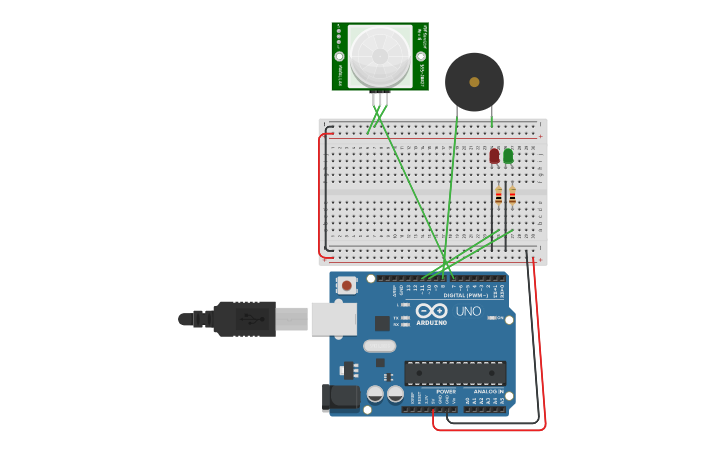Circuit design ALARME - Tinkercad