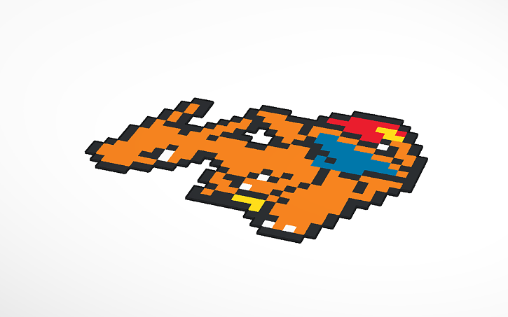 3D design Charizard - Pixel Art - Tinkercad