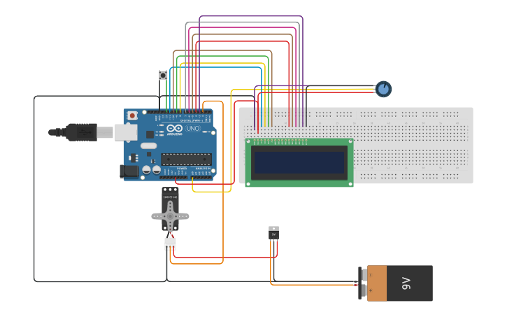 Circuit design Servo Angle - Tinkercad
