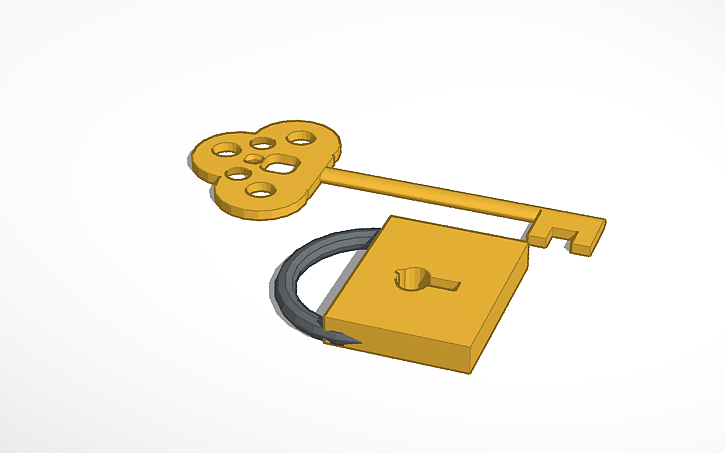 3D design Lock and Key - Tinkercad