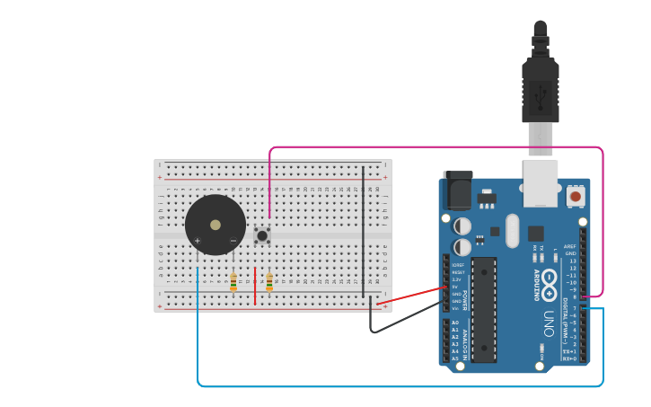 Circuit design Boton-Piezo - Tinkercad