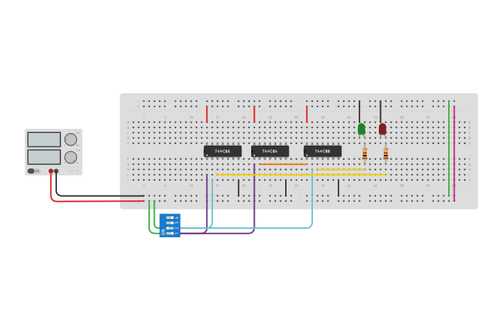 Circuit design HALF SUBTRACTOR - Tinkercad