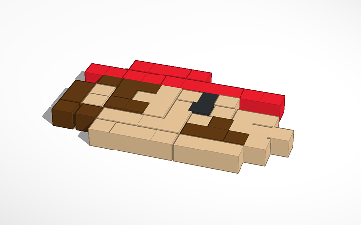 3D design Pixel Mario Head - Tinkercad