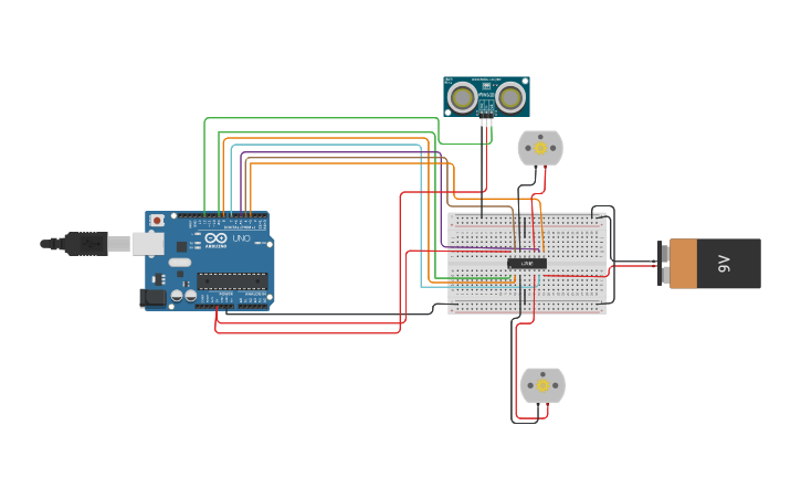 Circuit Design Copy Of Obstacle Avoidance Robot Tinkercad
