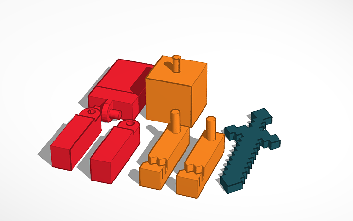 3D design minecraft action figure - Tinkercad