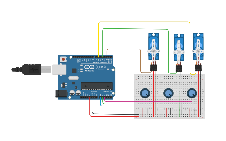 Circuit design SERVO 3 - Tinkercad