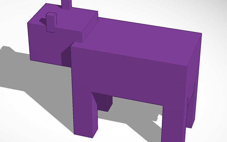 3D design Minecraft Cow - Tinkercad