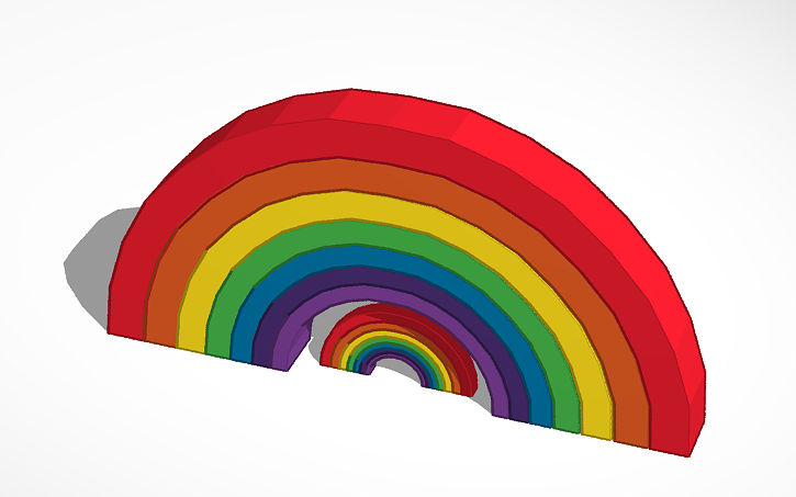 3D design rainbows - Tinkercad