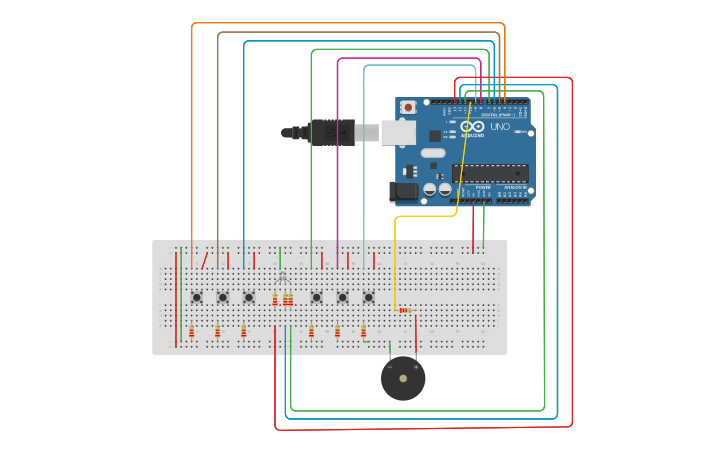 Circuit design Simon Dice - Tinkercad