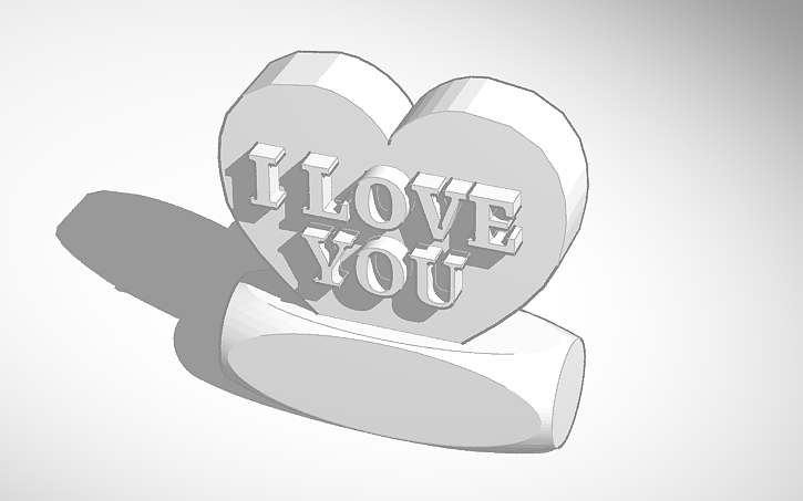 3D design I LOVE YOU heart - Tinkercad