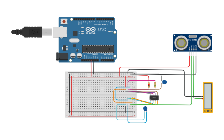 Circuit design Proximity Sensor - Tinkercad