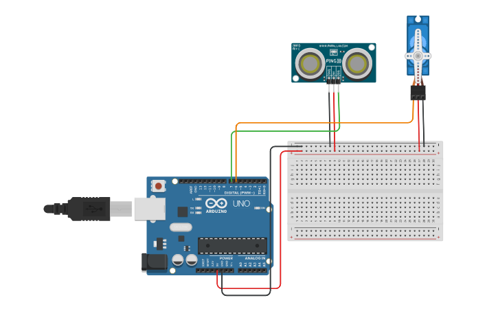 Circuit design SMART GATE - Tinkercad