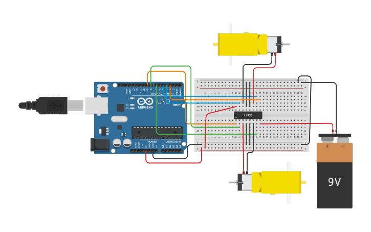 Circuit design Motor Acceleration and Deceleration - Tinkercad