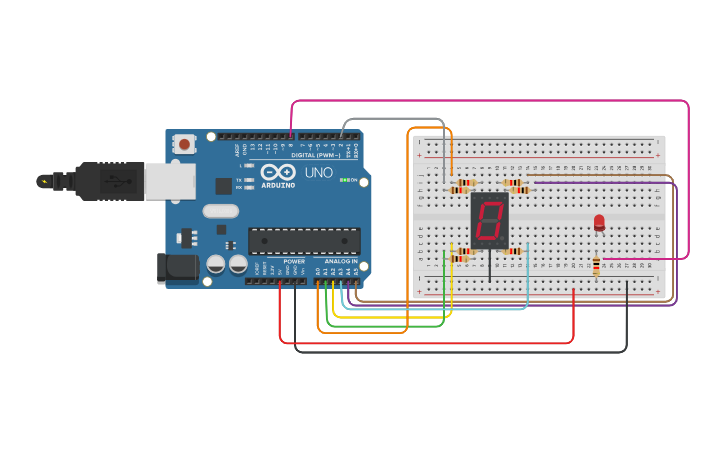 Circuit design Práctica 7 - Tinkercad