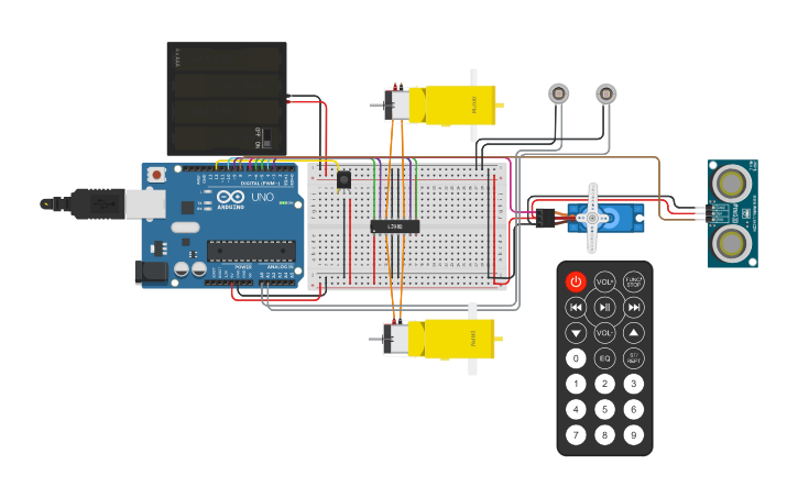 Circuit design Carrinho - Tinkercad