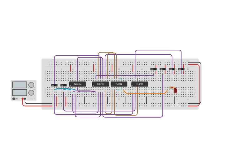 Circuit design 4x1 MUX - Tinkercad