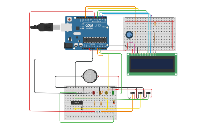 Circuit design niveau cuve - Tinkercad