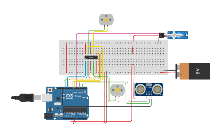 Circuit design Voiture autonome AS Robotique - Tinkercad