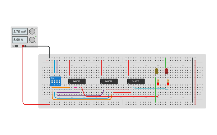 Full Adder Circuit Tinkercad