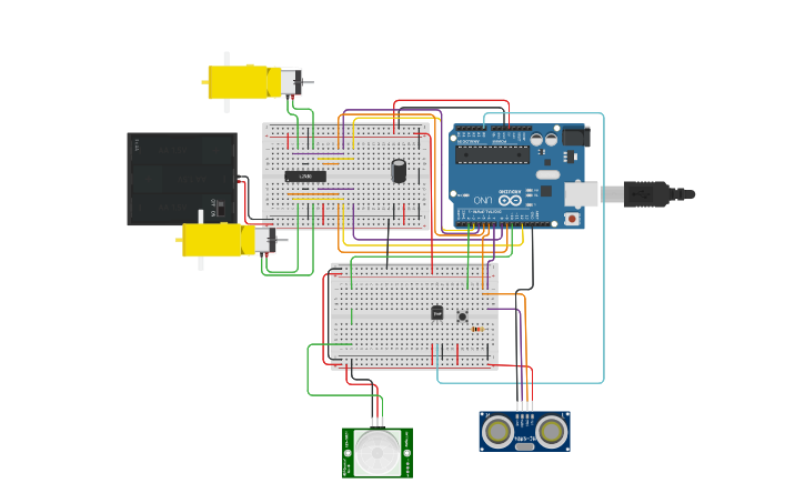 Circuit design Copy of RC car project | Tinkercad
