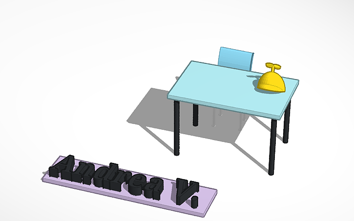 3D design Desk & Chair - Tinkercad