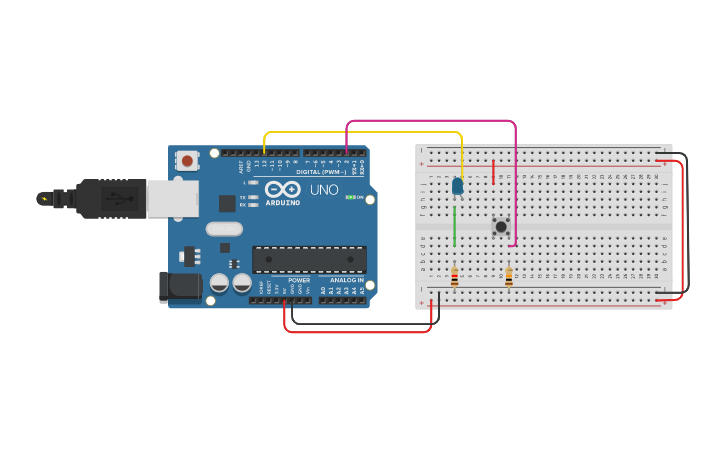 Circuit design Pull Up | Tinkercad