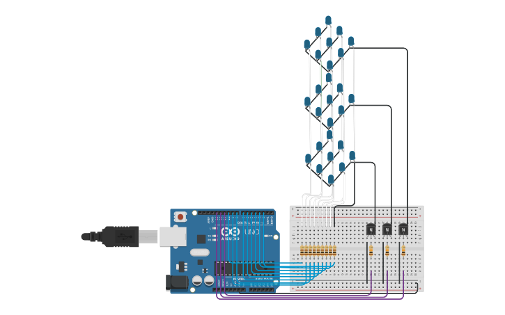 Circuit design Cubo Led 3x3 - Tinkercad