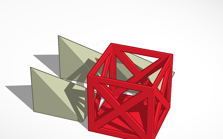 3D design Skewed quadratic pyramid with box | Tinkercad