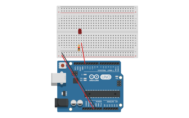 Circuit design Default blink - Tinkercad